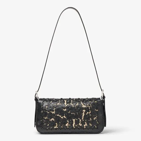 Fendi Baguette® 26424 Black Carved Leather Bag
